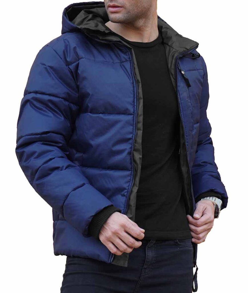 Men’s Space Letter Print Puffer Jacket | The Leatherz